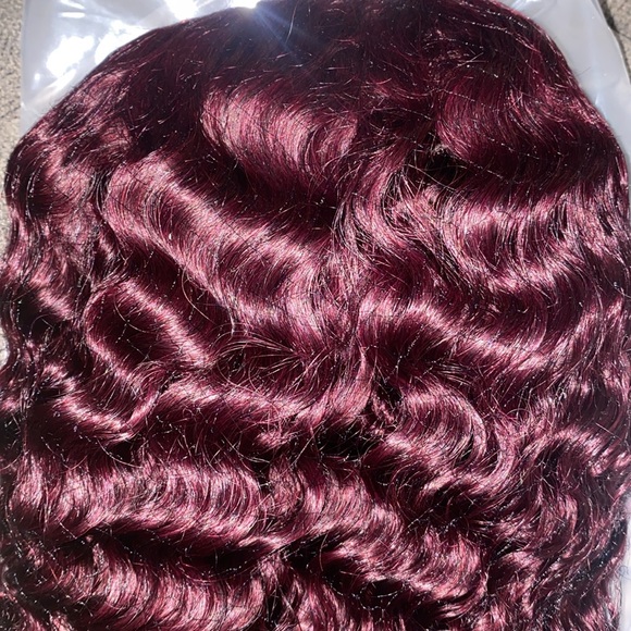 Hair | Very Deep Burgundy Deep Wave Lace Front Wigs Human Hair 99j 13x4 ...